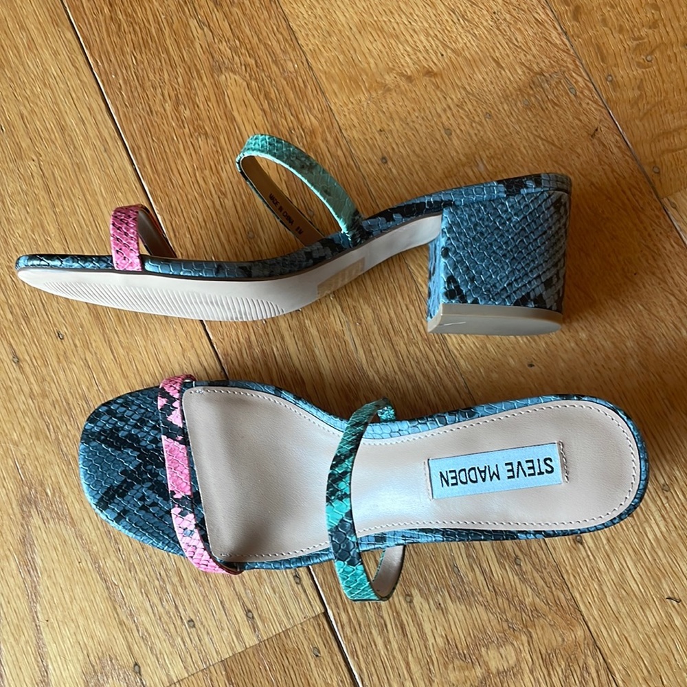 Steve Madden Snake Print Sandals - Gem